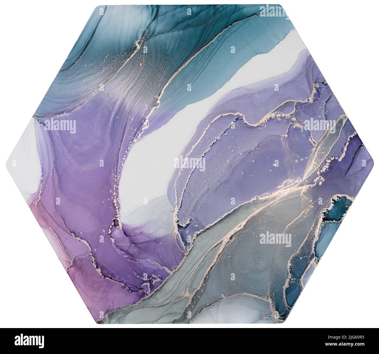 Sparkling green purple and gold stone. Art painting of liquids. Art ...