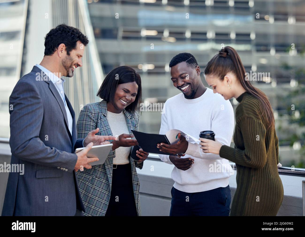 Its very well done. Shot of a group of businesspeople going through a ...