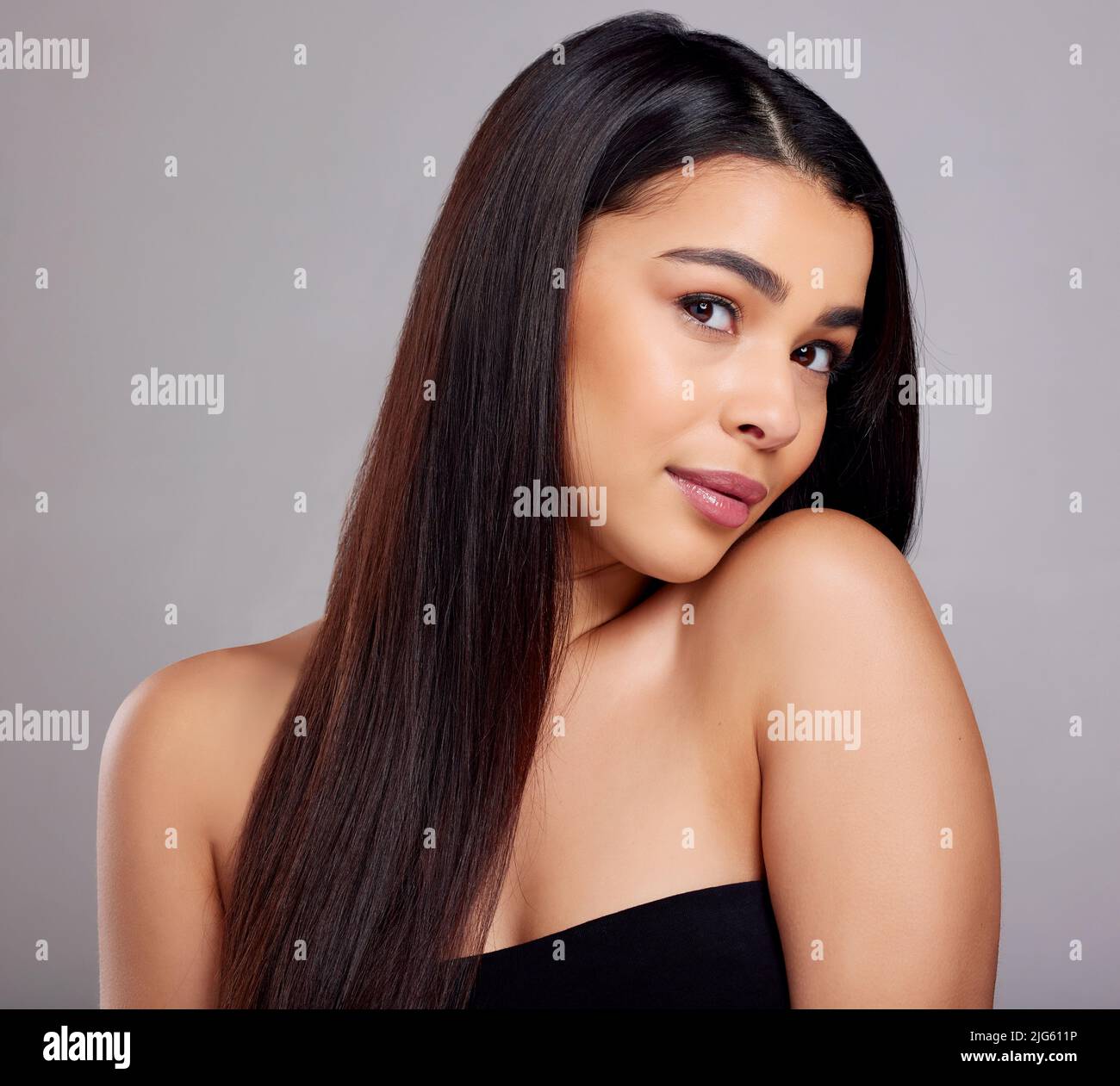 Feeling extra confident today. Studio portrait of an attractive young ...