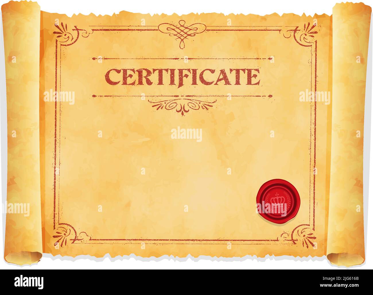 Old paper with vintage certificate frame template illustration Stock ...