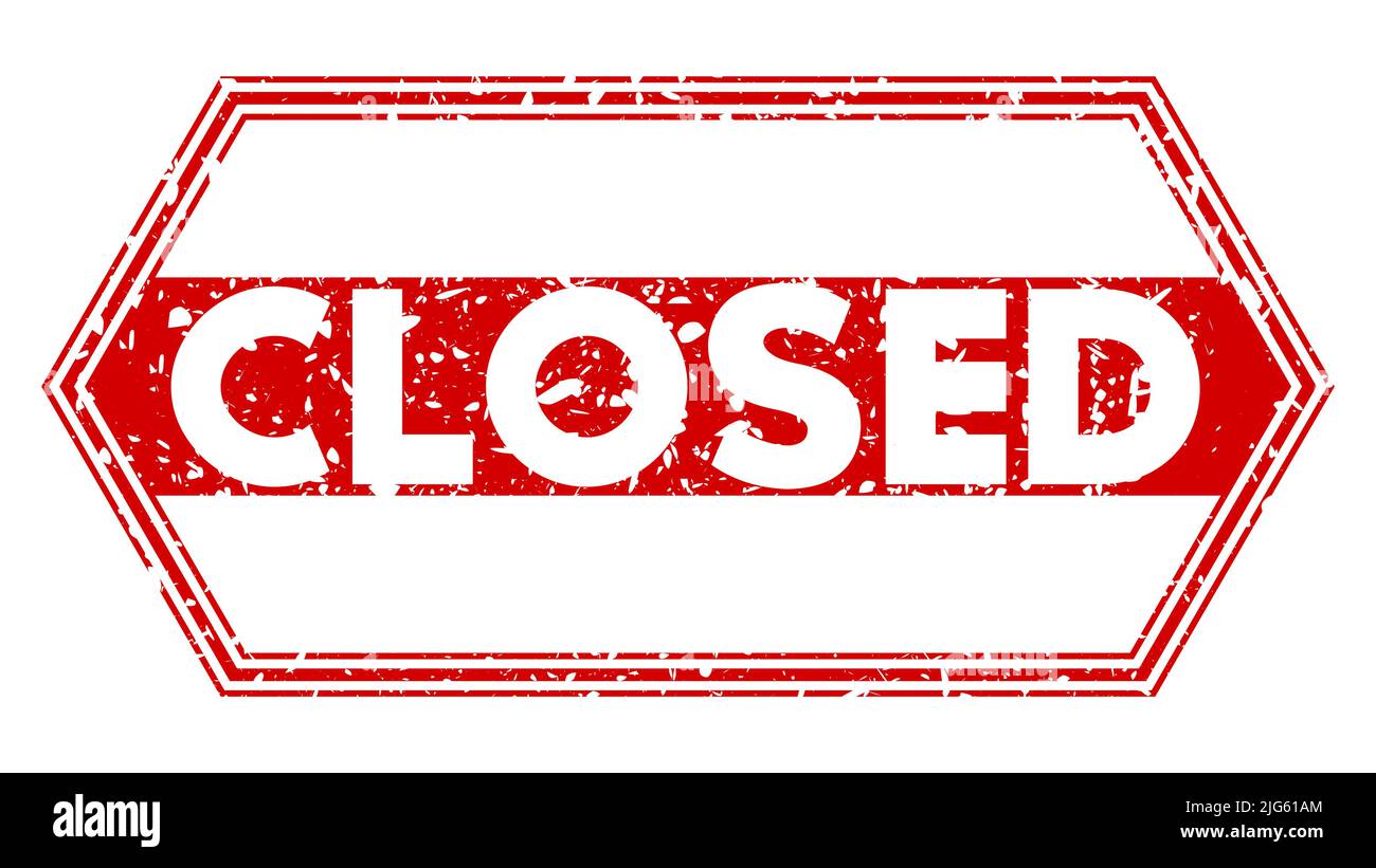 Simple vintage rubber stamp with Closed text Stock Vector Image & Art ...