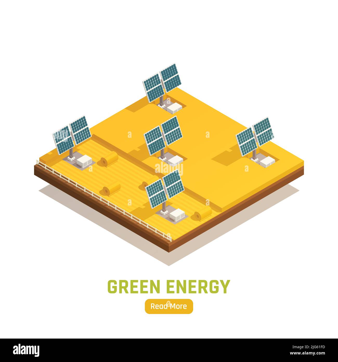 Green energy ecology isometric colored composition with system for ...