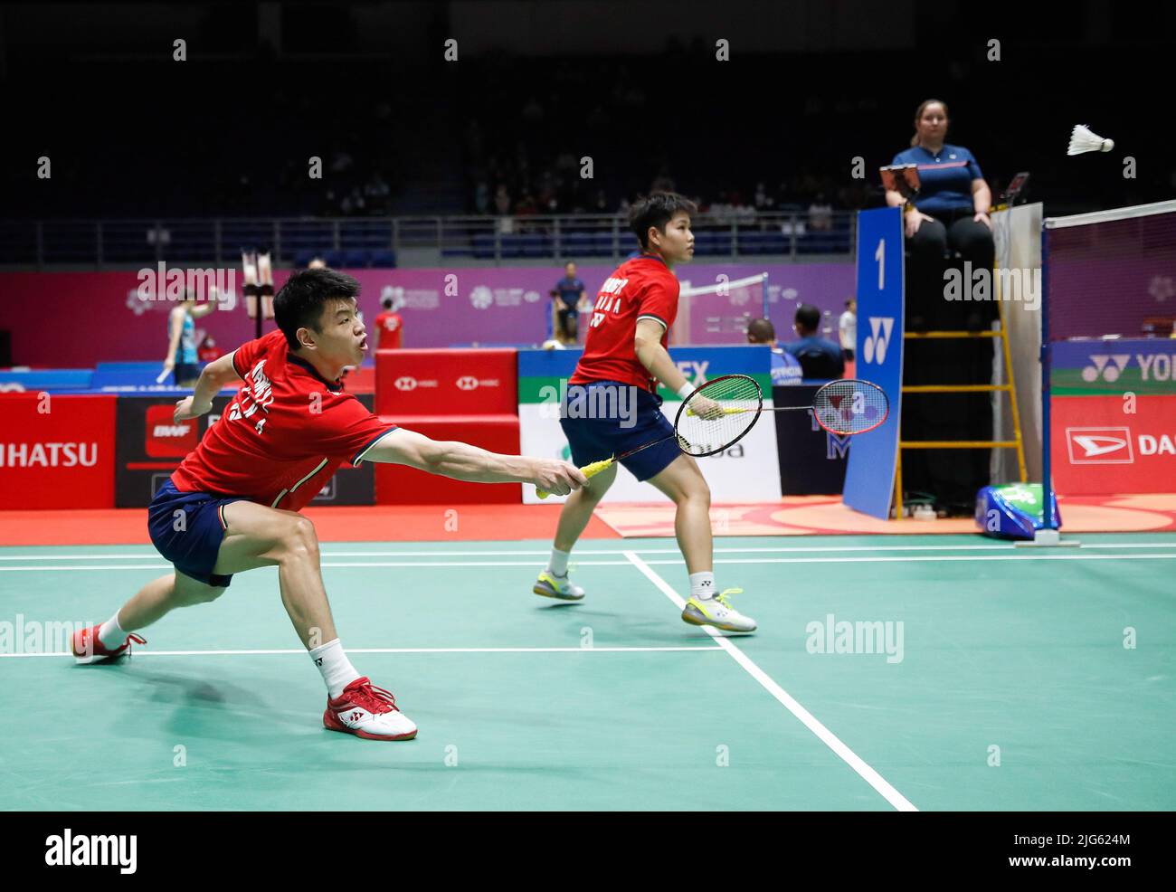Kuala Lumpur, Malaysia. 07th July, 2022. Wang Yi Lyu (L) and Huang Dong ...