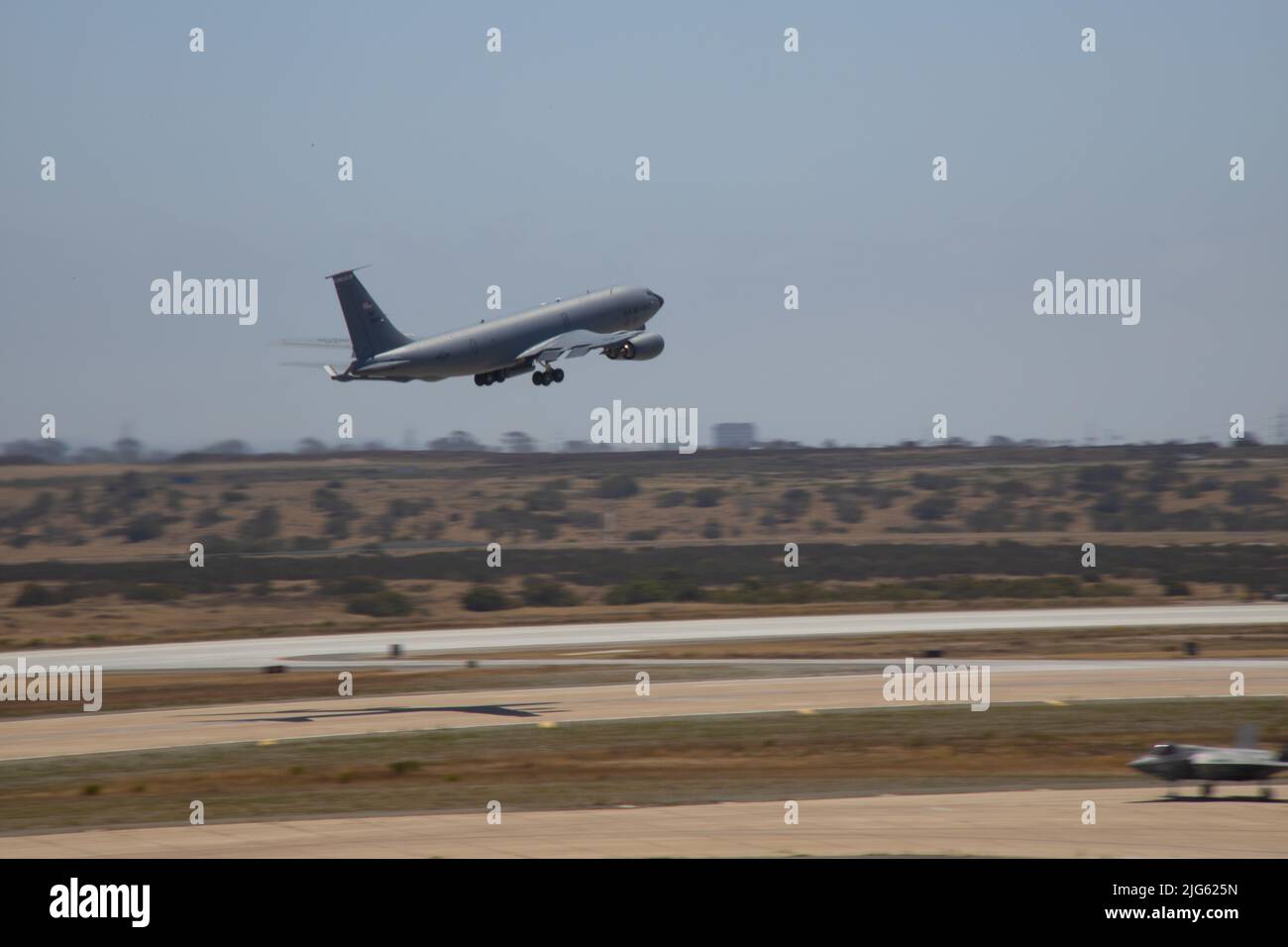 A U.S. Air Force KC-135 Stratotanker takes off during Exercise Sea ...