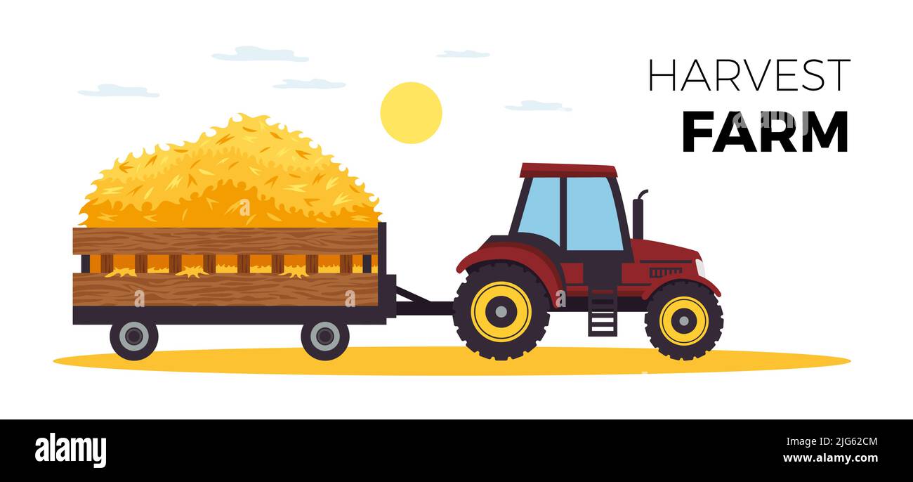 Bales hay horizontal banner with editable text and images of agrimitor ...