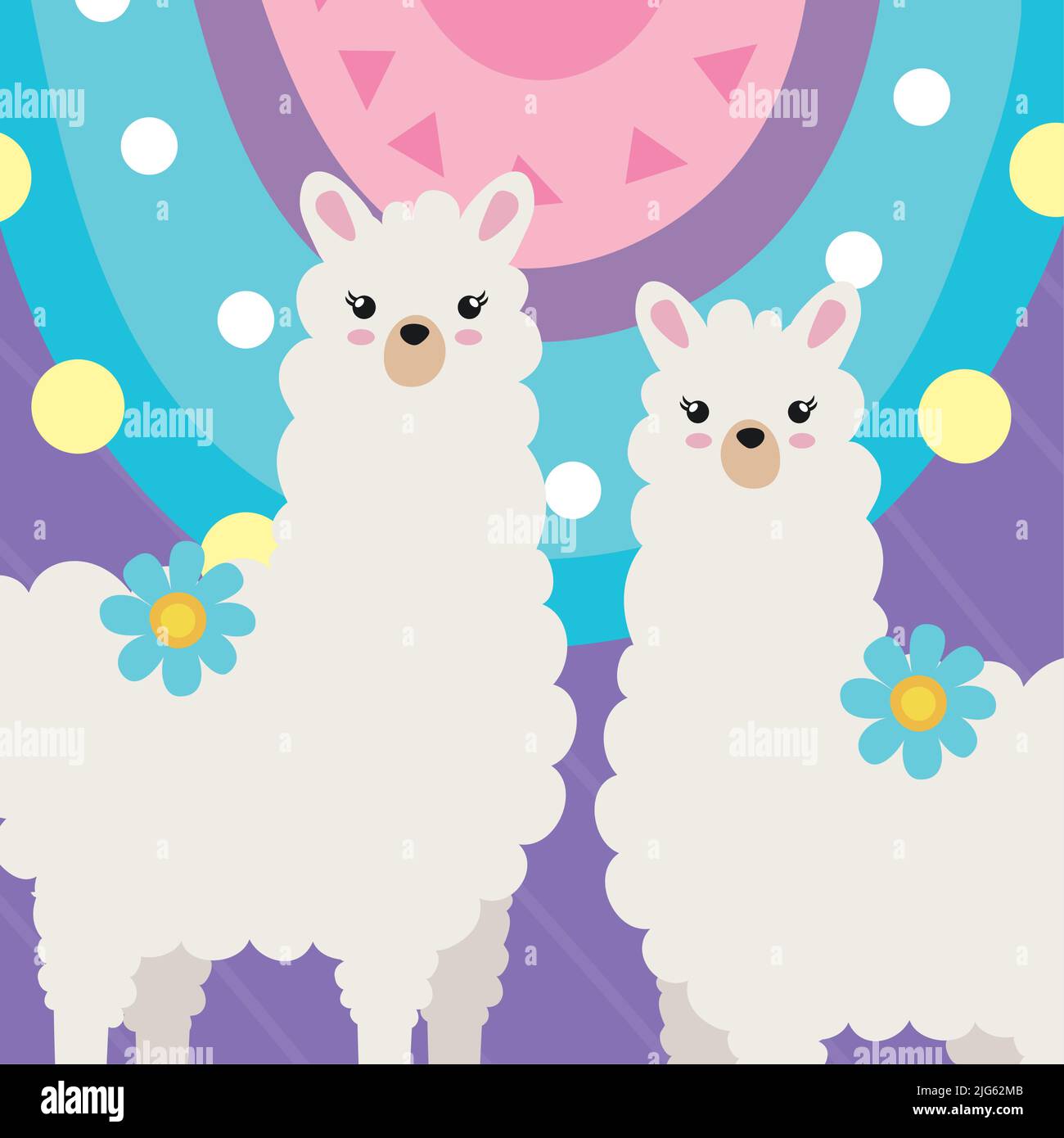 two llamas in poster Stock Vector Image & Art - Alamy