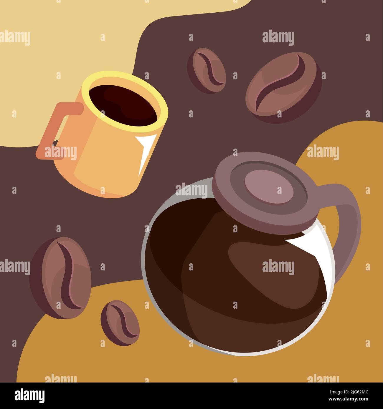 coffee isometric teapot and cup Stock Vector Image & Art - Alamy