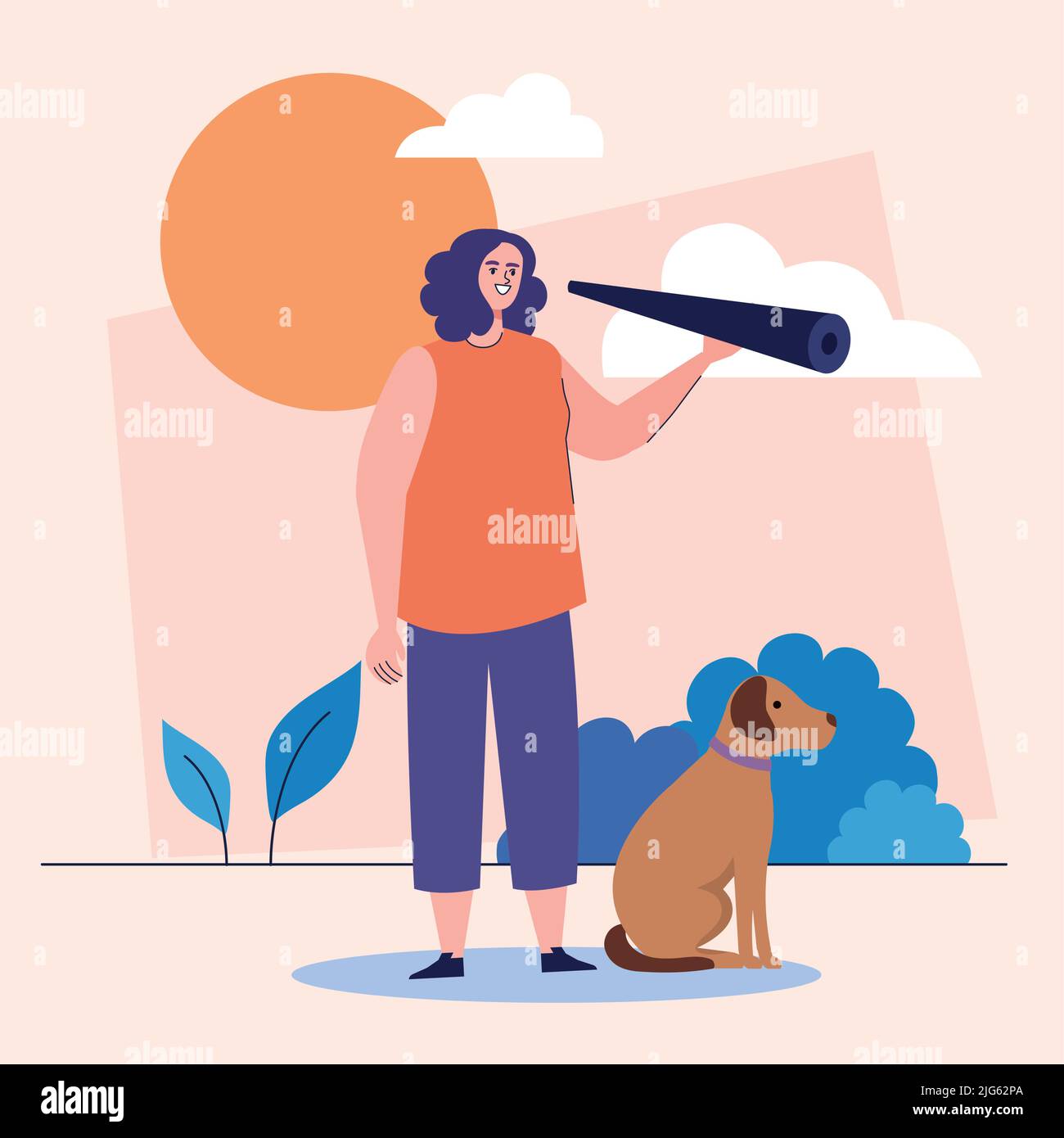 Dog telescope hi-res stock photography and images - Alamy