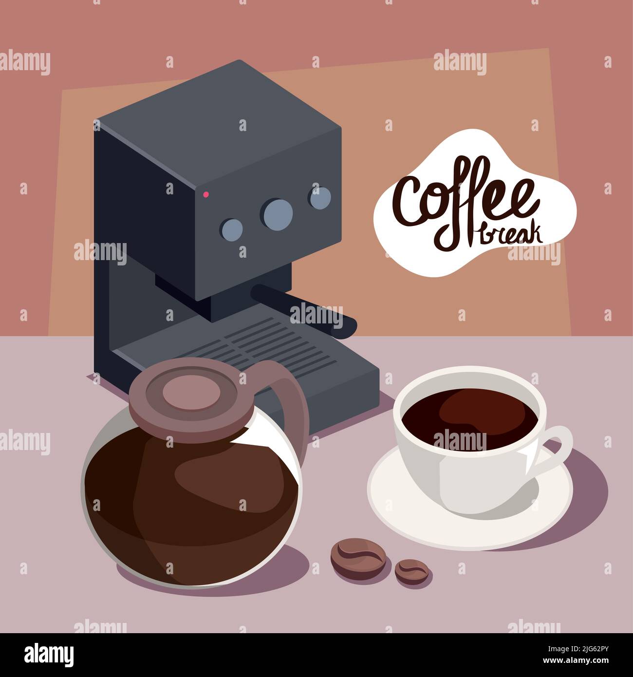 coffee break lettering isometric Stock Vector Image & Art - Alamy