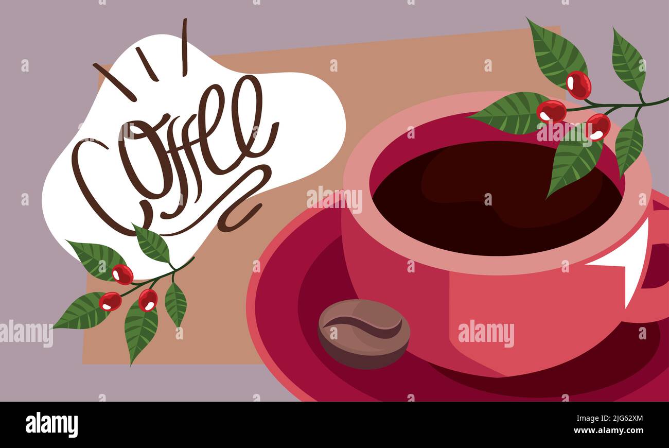 coffee lettering with isometric cup Stock Vector Image & Art - Alamy