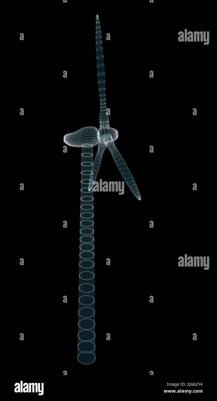 Wind turbines on black background Stock Photo - Alamy