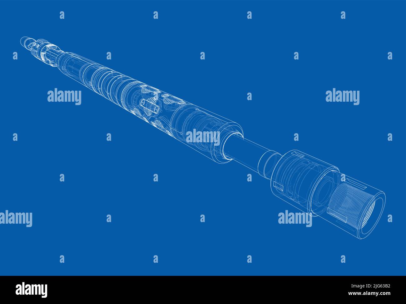 Outline drawing or sketch of cylindrical device Stock Vector Image ...