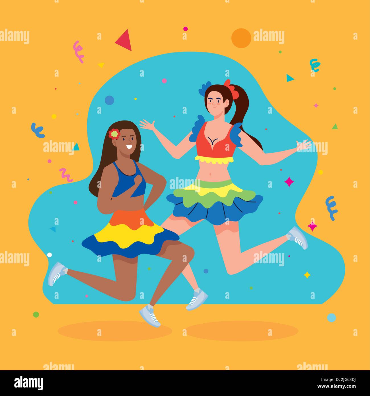 brazilian girls couple dancing Stock Vector Image & Art - Alamy