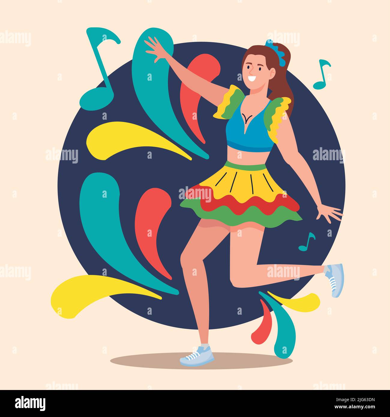 beauty girl dancing Stock Vector Image & Art - Alamy