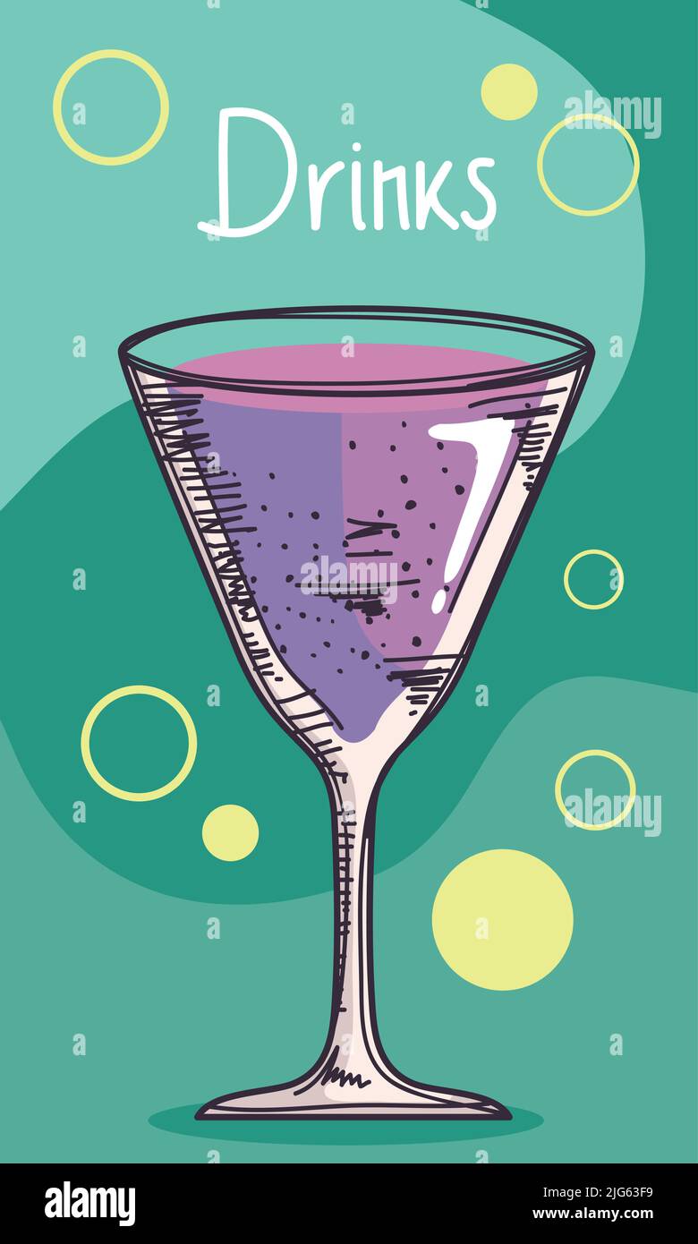 drinks lettering with cocktail Stock Vector Image & Art - Alamy