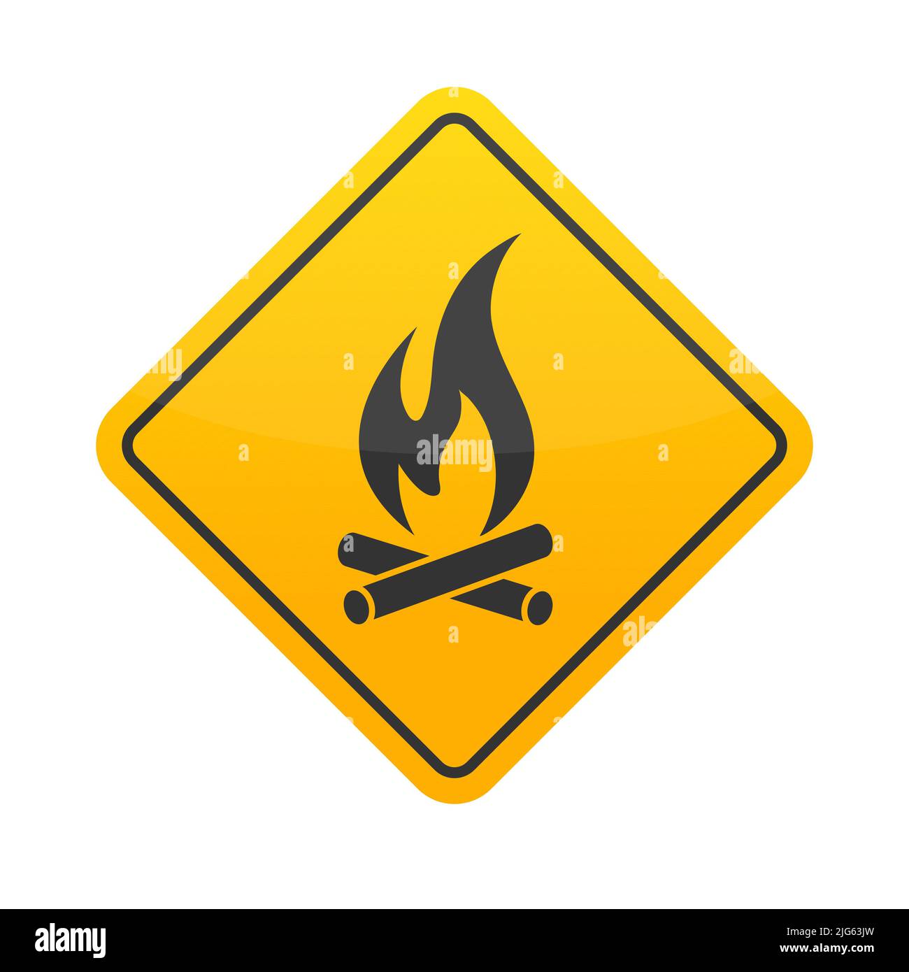 Fire. A fire warning sign. Flat style, simple design Stock Vector Image ...