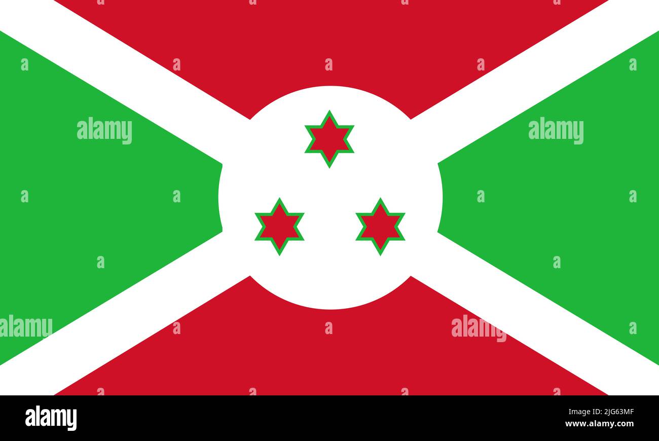 Flag of Burundi. The national symbol of the country. Simple style Stock ...