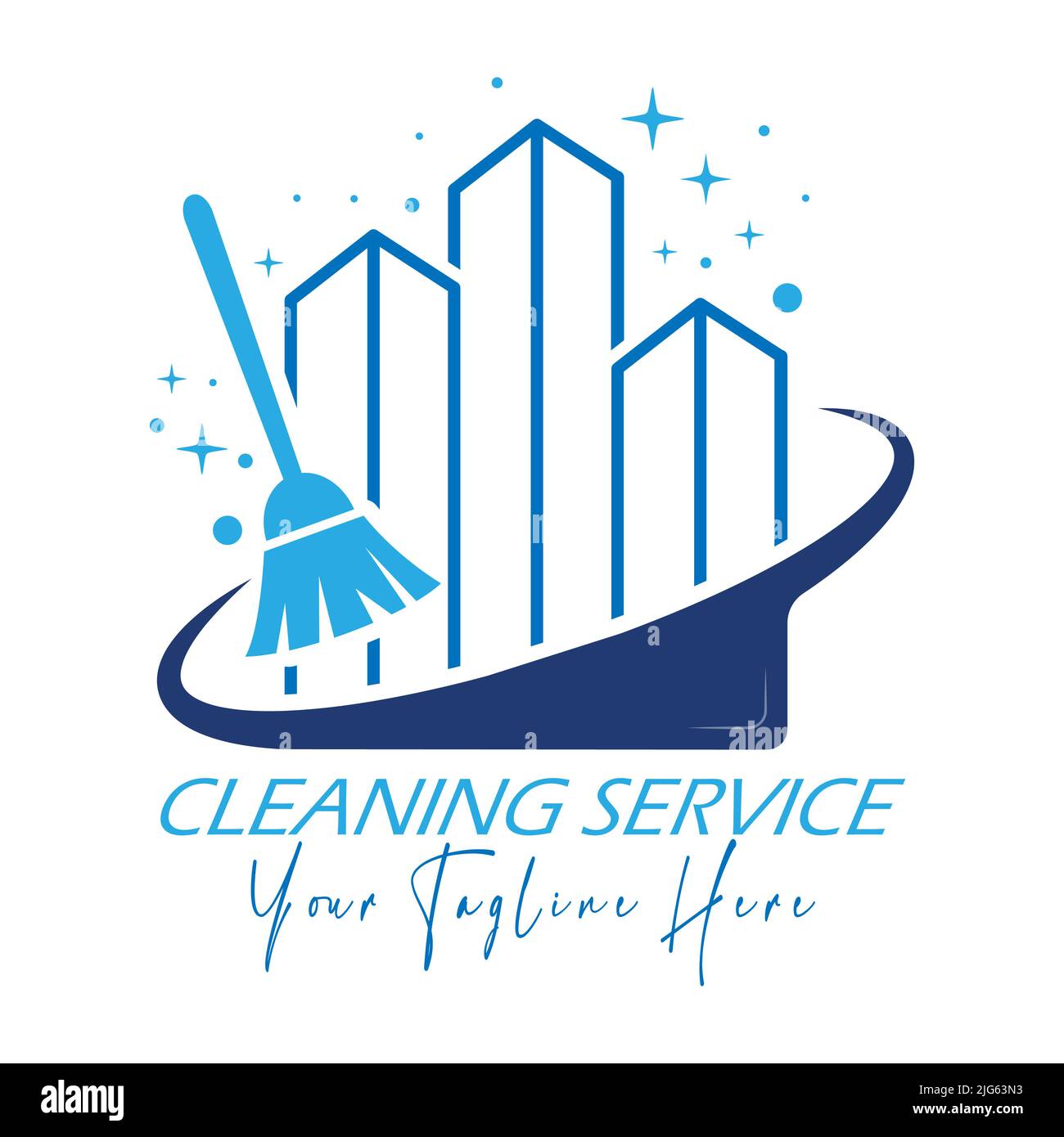 Cleaning. Vector template of a logo, sticker or brand. Flat style Stock ...