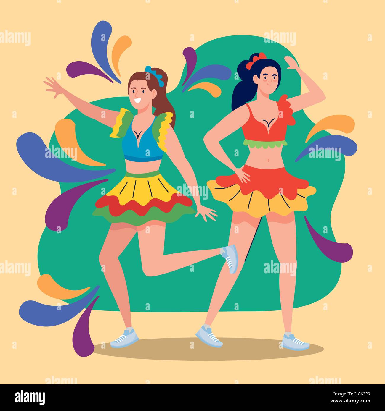 Girls dancing traditional latin Stock Vector Images - Alamy