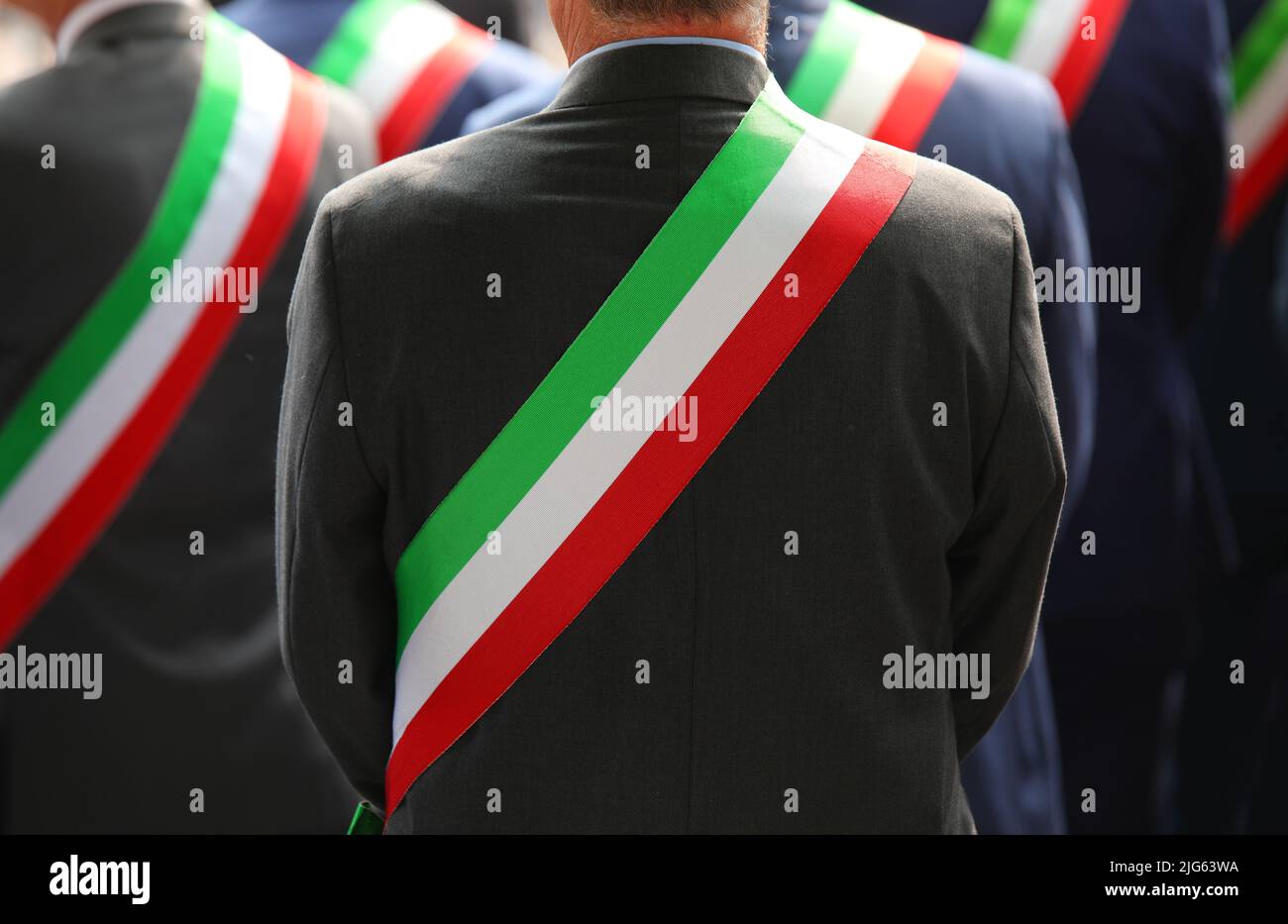 many elegant Italian mayors with elegant dress during the official ...