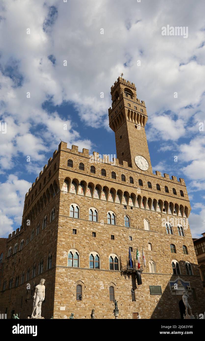 Tower of Old Palace called PALAZZO VECCHIO in the Signoria Square in ...