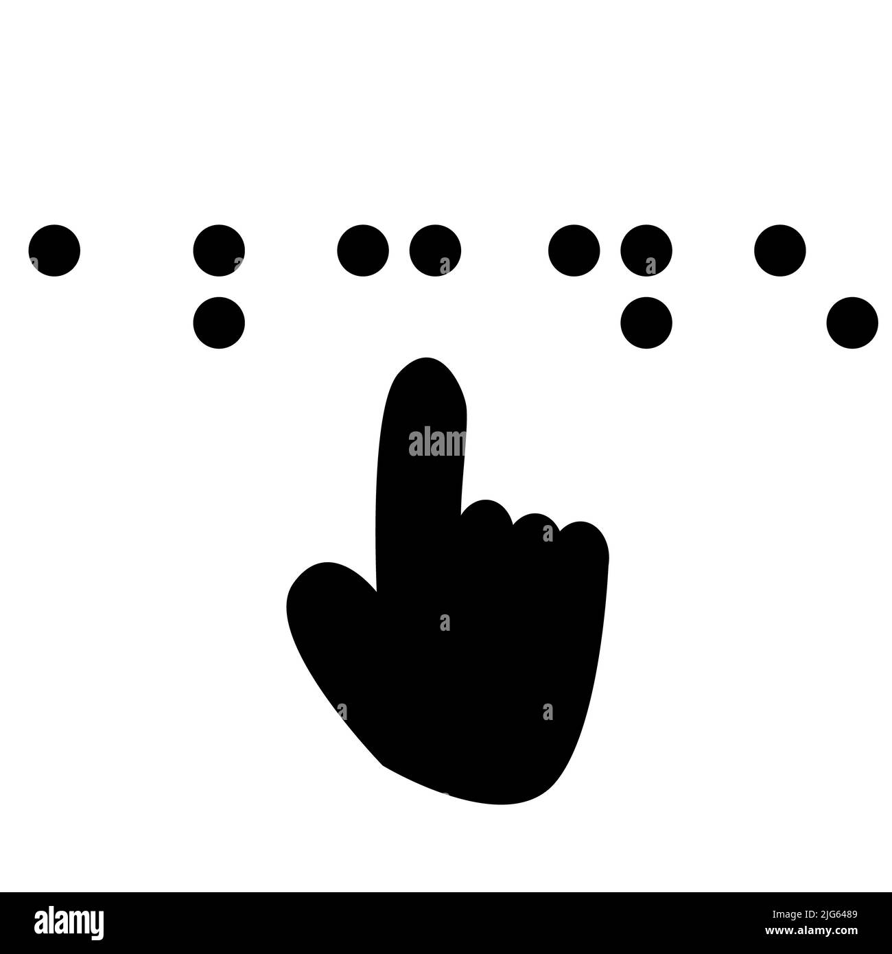 braille icon on white background. blind symbol. finger touch braille ...