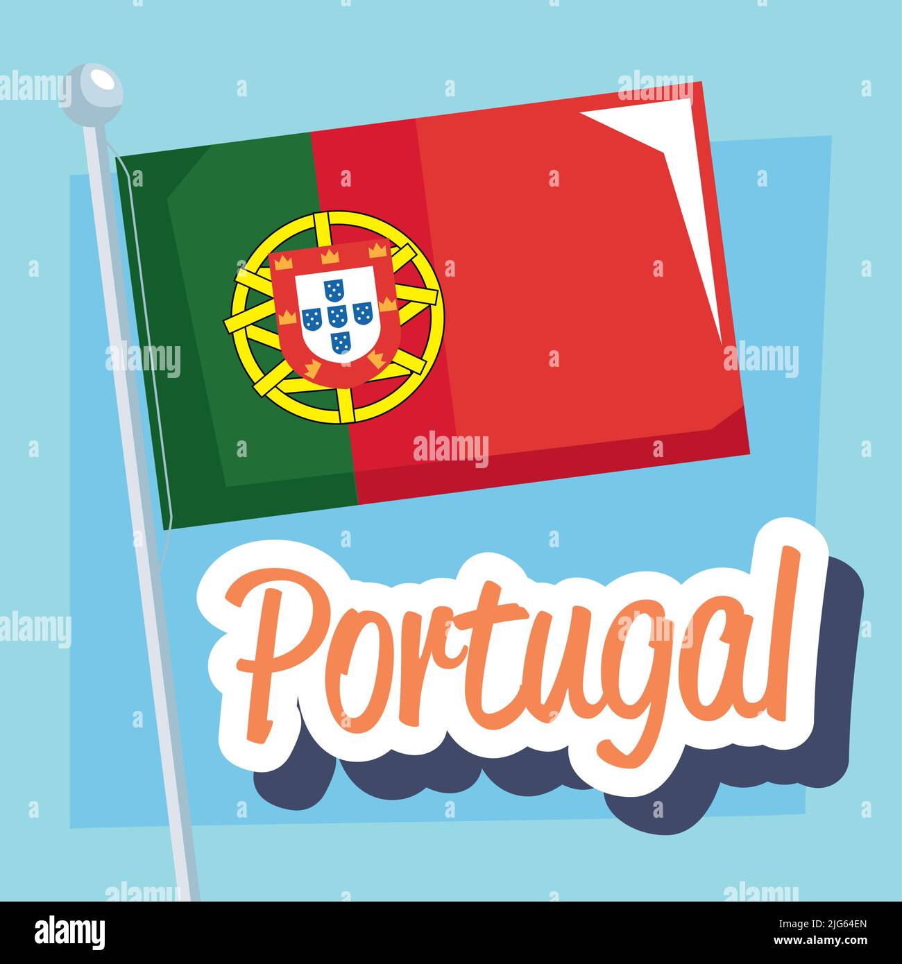 portugal lettering with flag Stock Vector Image & Art - Alamy