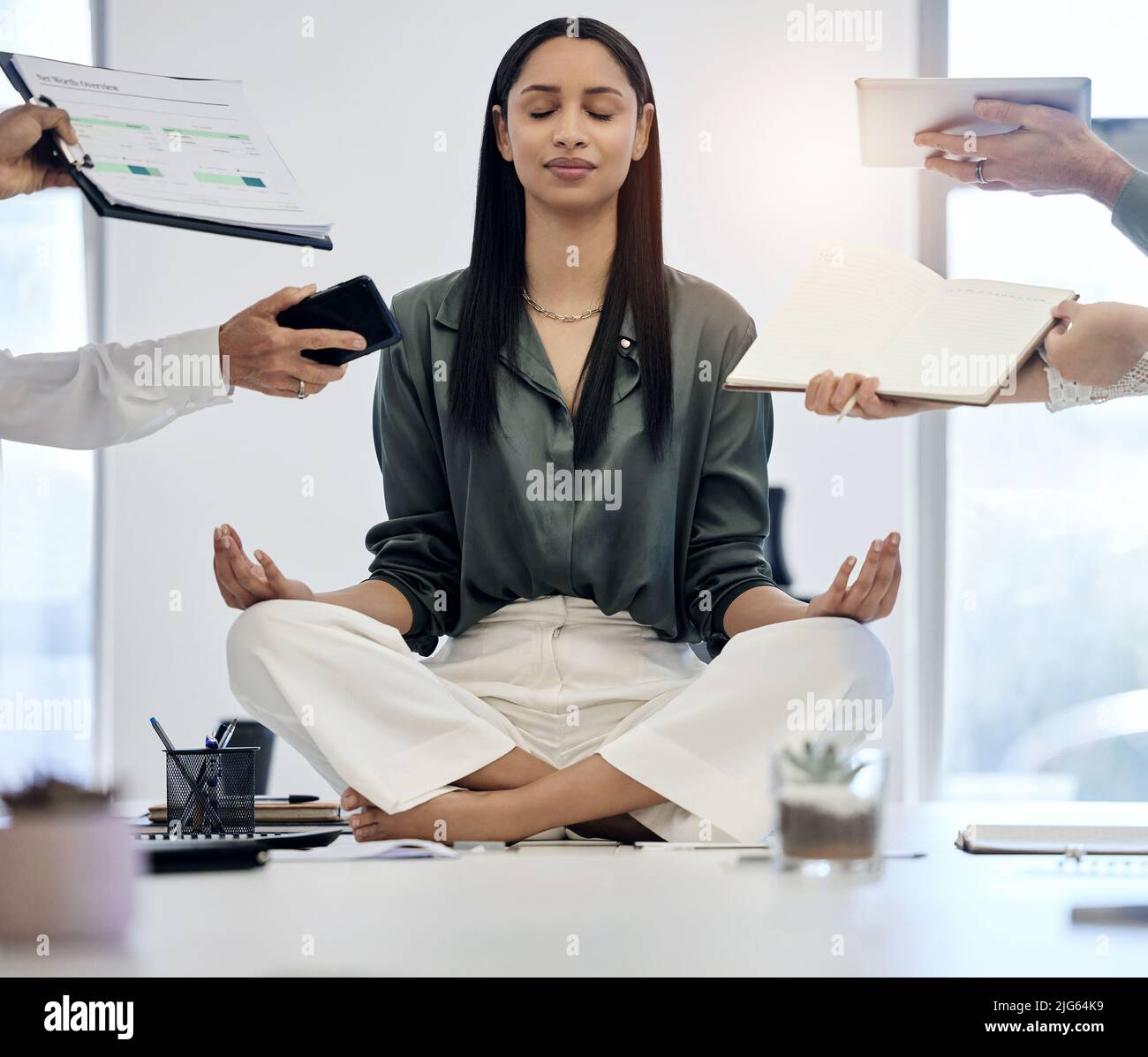 When you calm the inside, the outside will follow. Shot of a young ...