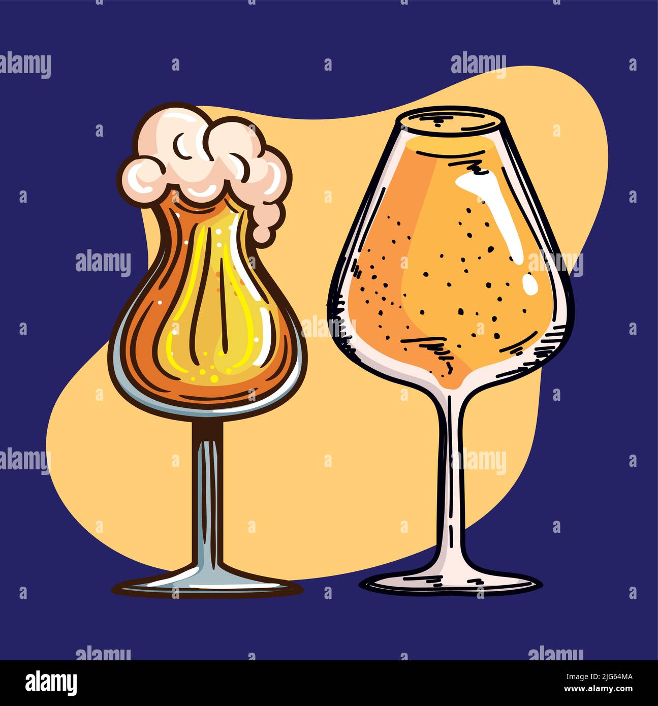 Two cups of beer Stock Vector Images - Alamy