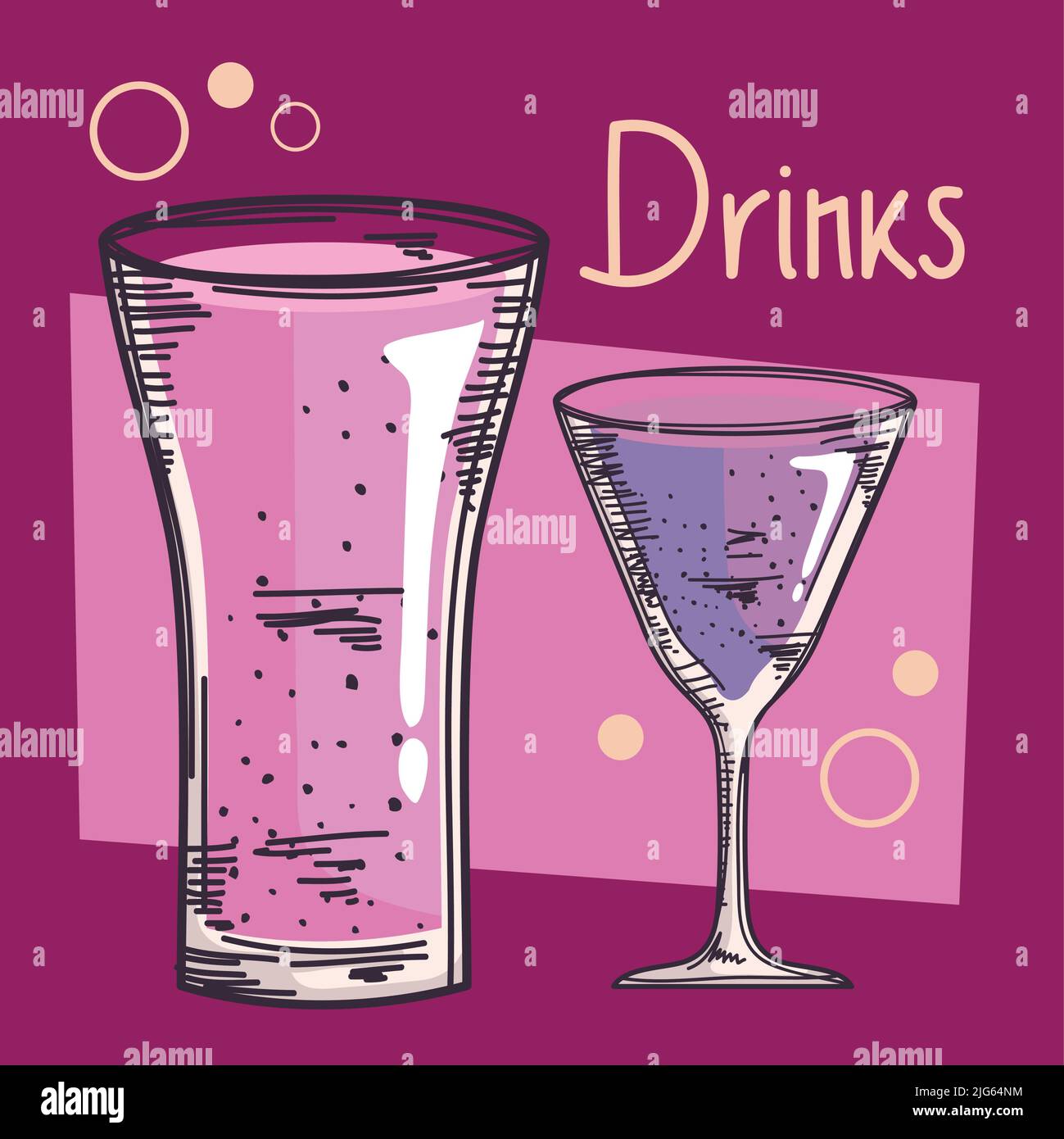 drinks lettering with glass and cup Stock Vector Image & Art - Alamy