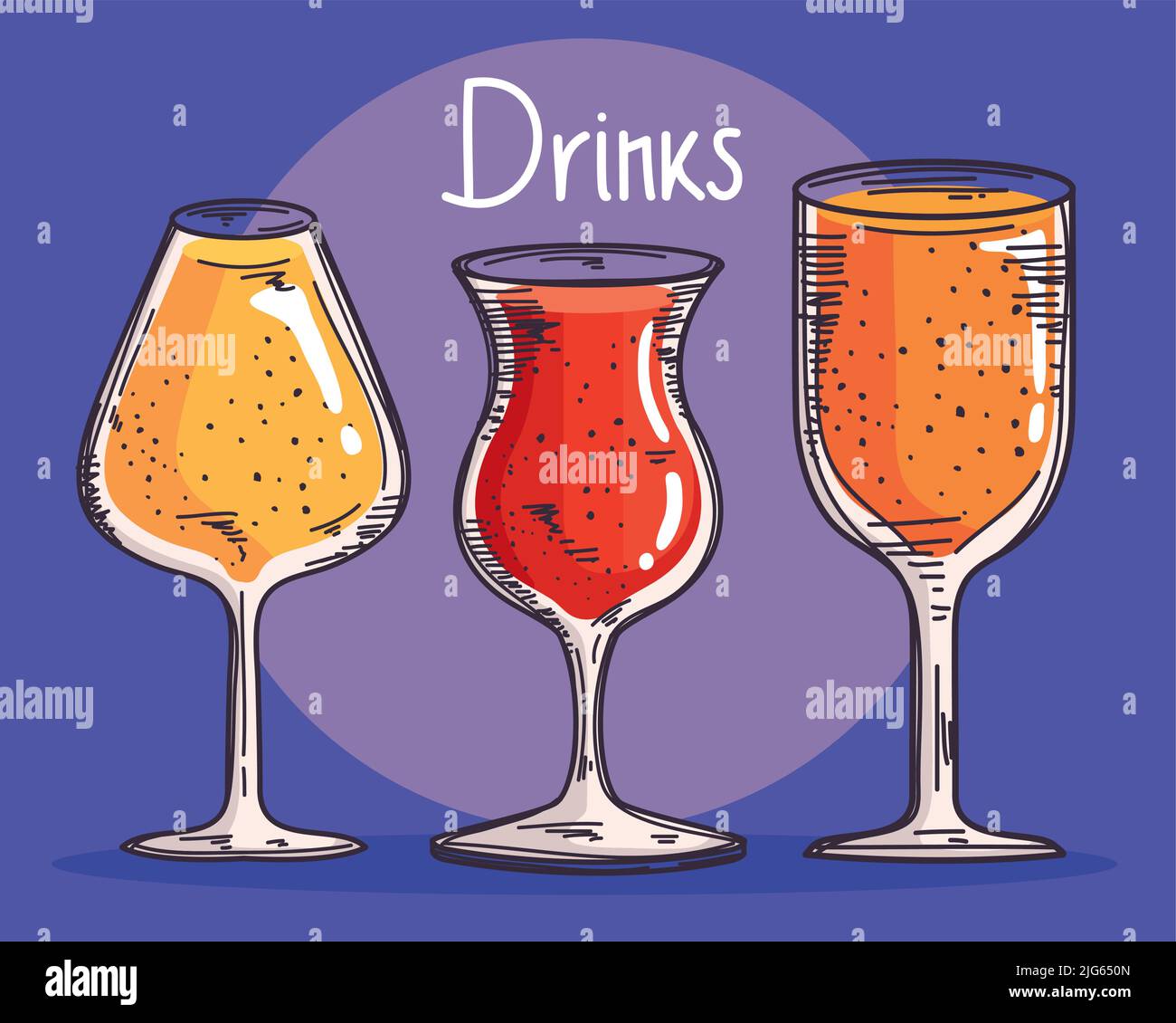 drinks lettering with three cups Stock Vector Image & Art - Alamy