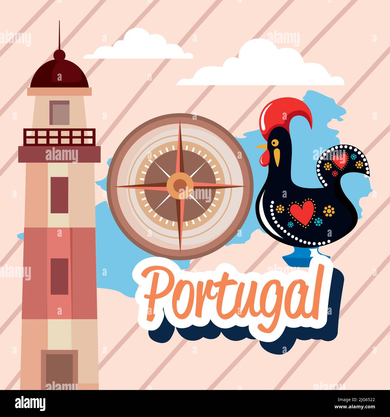 portugal lettering with rooster Stock Vector Image & Art - Alamy