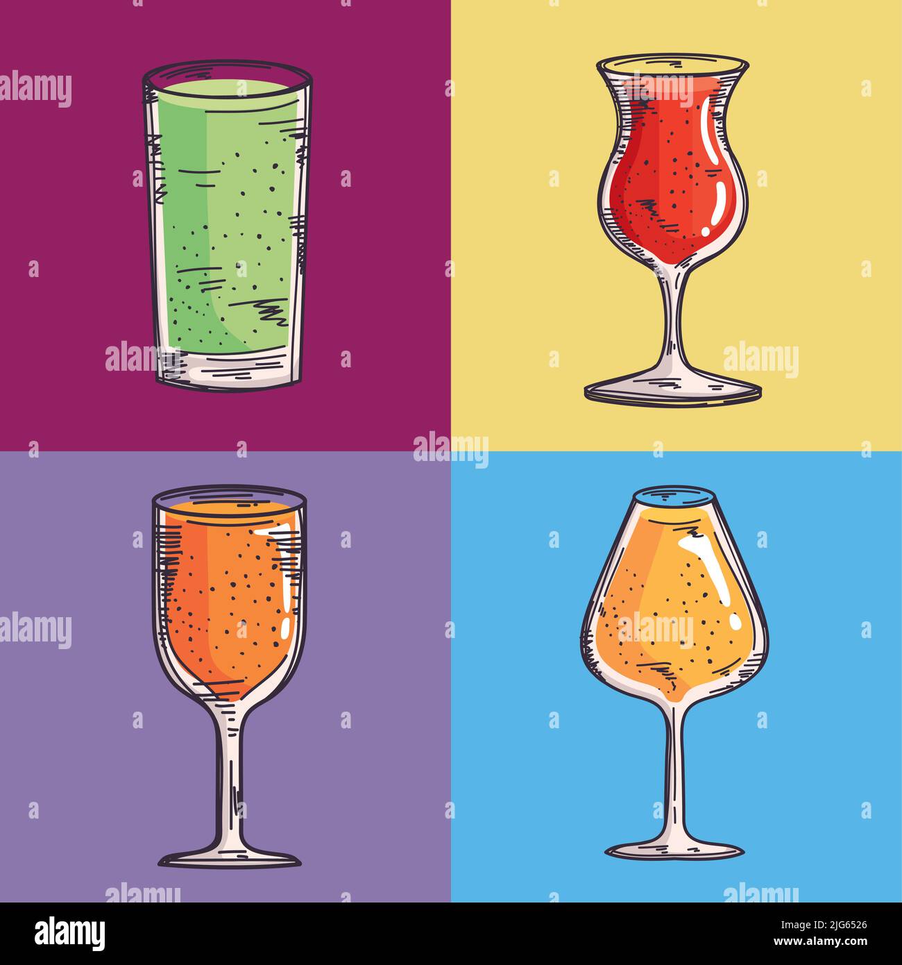 Set cocktails soft drinks Stock Vector Images - Alamy