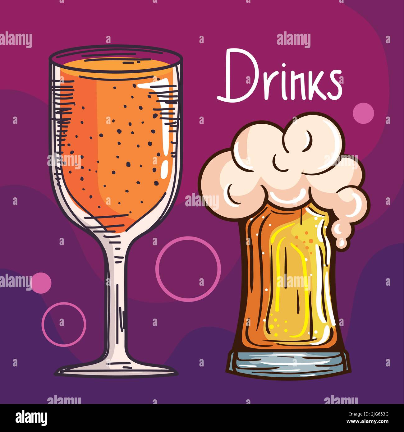 drinks lettering with beer and cocktail Stock Vector Image & Art - Alamy