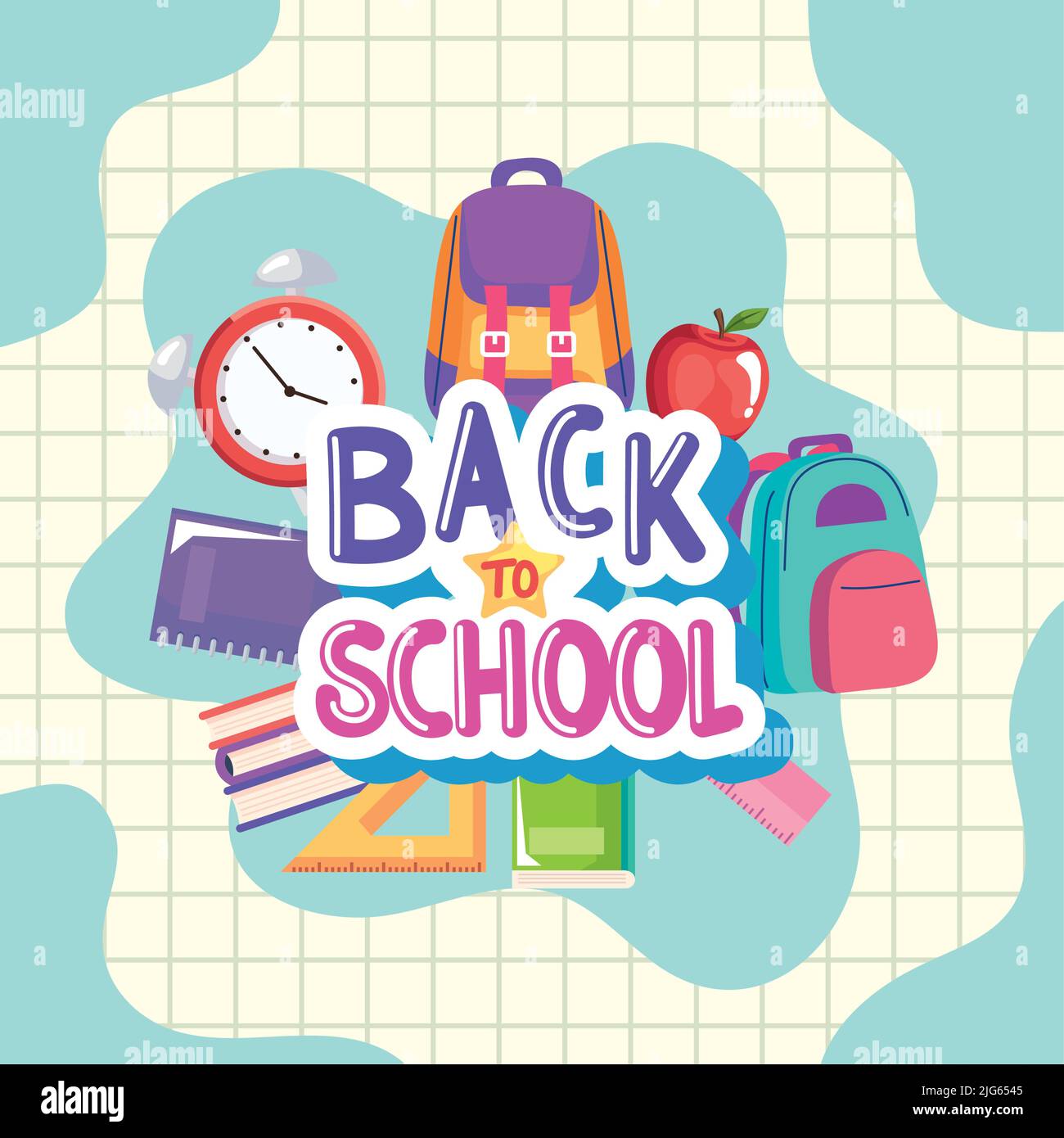 back to school lettering with supplies Stock Vector Image & Art - Alamy