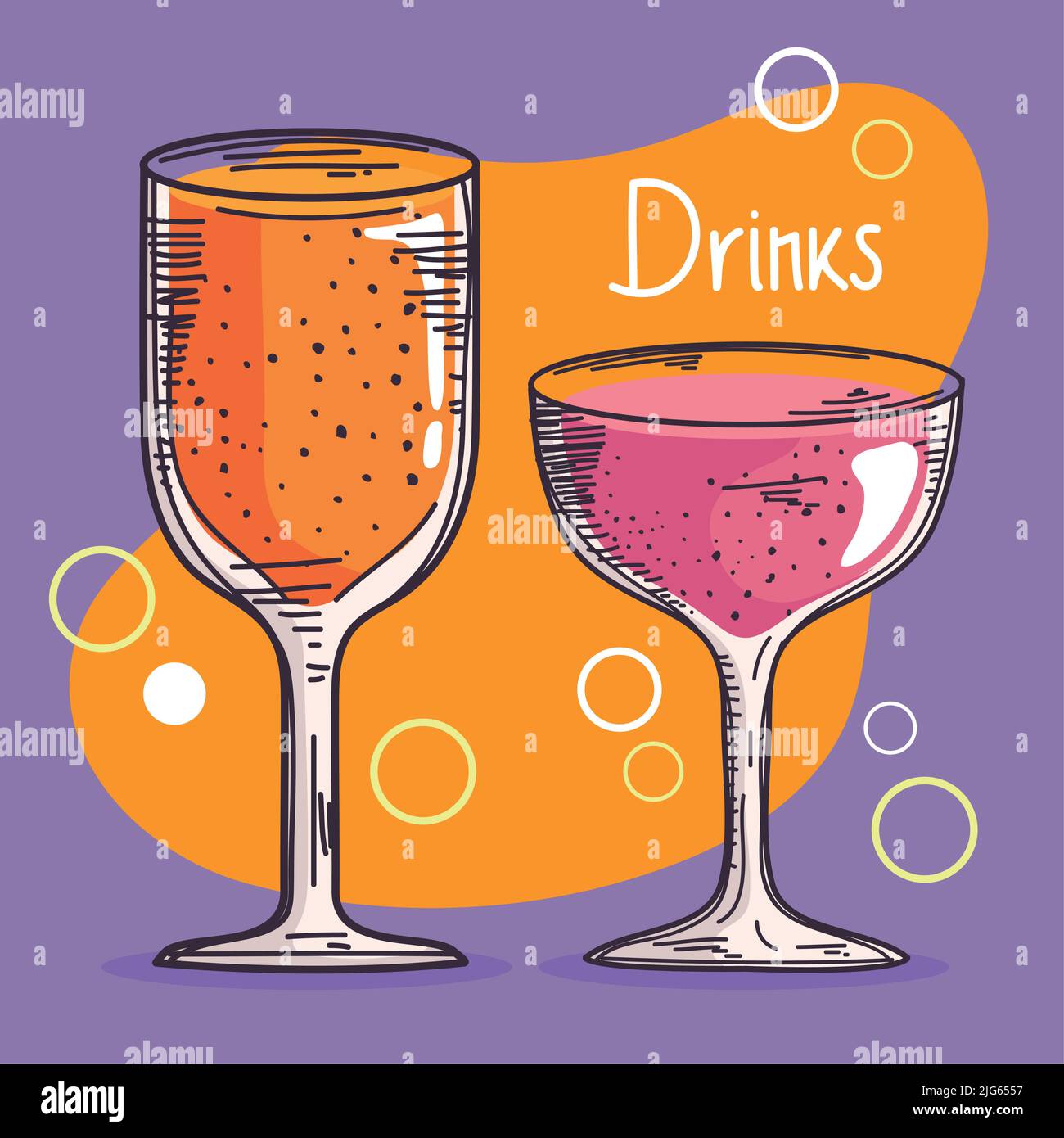drinks lettering with two cups Stock Vector Image & Art - Alamy
