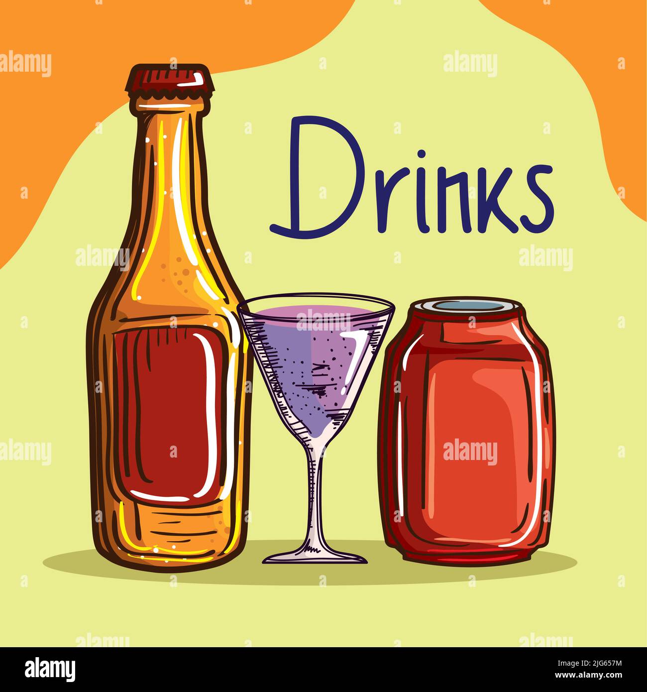drinks lettering with beers and cocktail Stock Vector Image & Art - Alamy