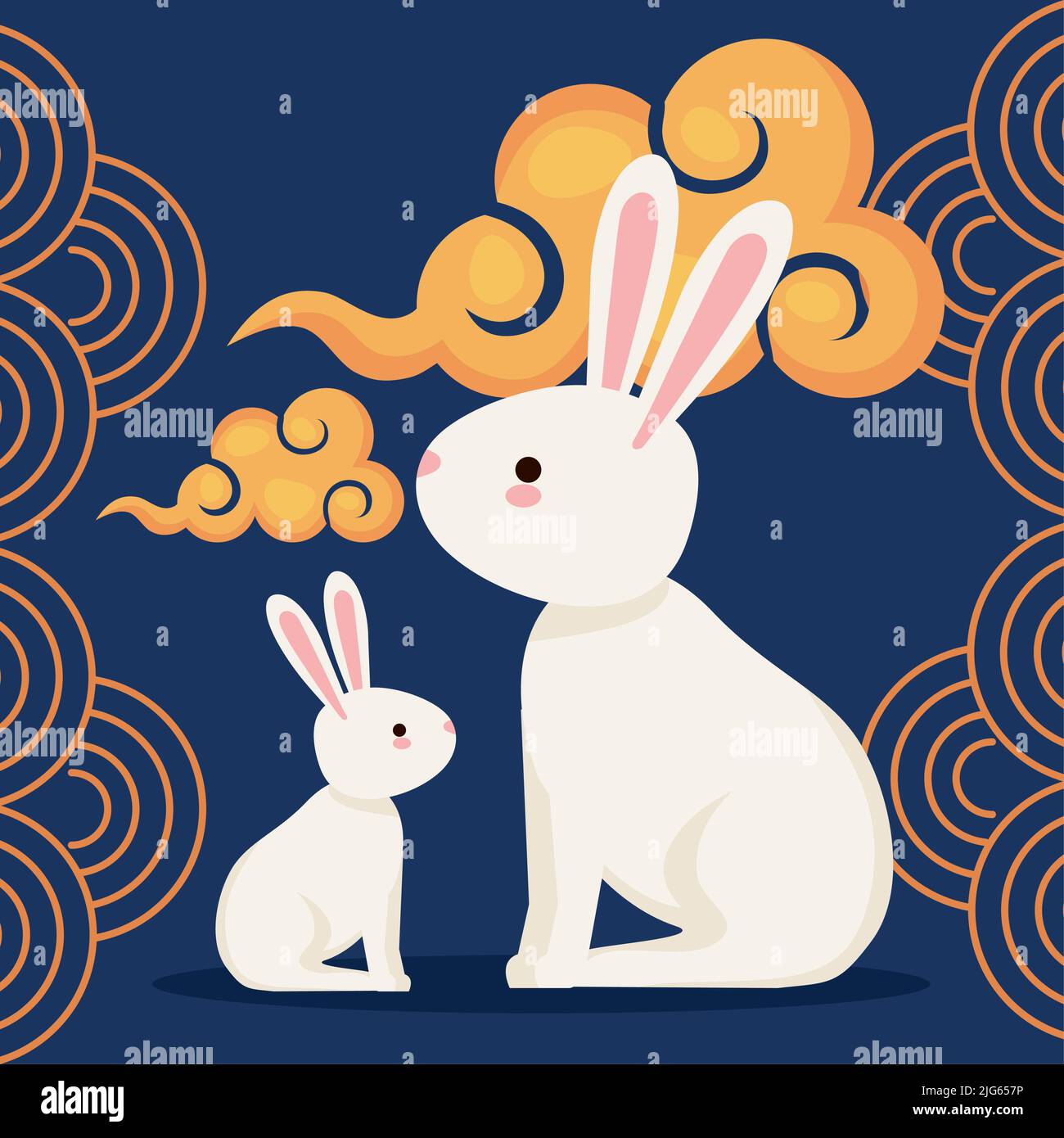 Gold bunnies Stock Vector Images - Alamy