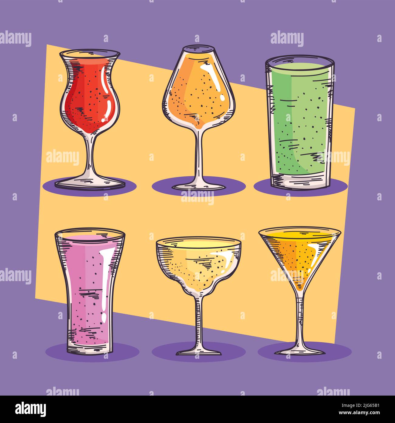 Set cocktails soft drinks Stock Vector Images - Alamy