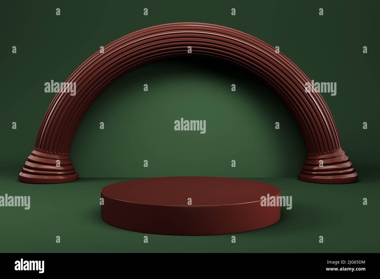 Abstract minimal background. Cylindrical platform with bended ancient ...