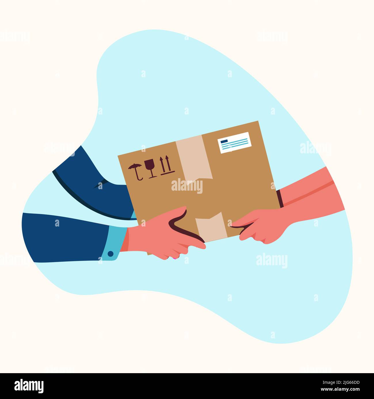 Male character with parcel box Stock Vector Images - Alamy