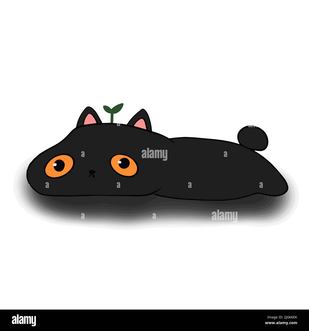 Kawaii cartoon black cat Stock Vector Images - Alamy