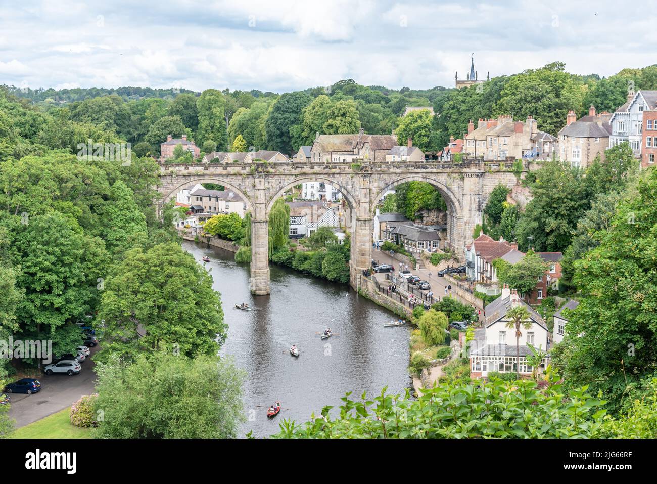 Knaresborough viaduct over the river Nidd Stock Photo - Alamy