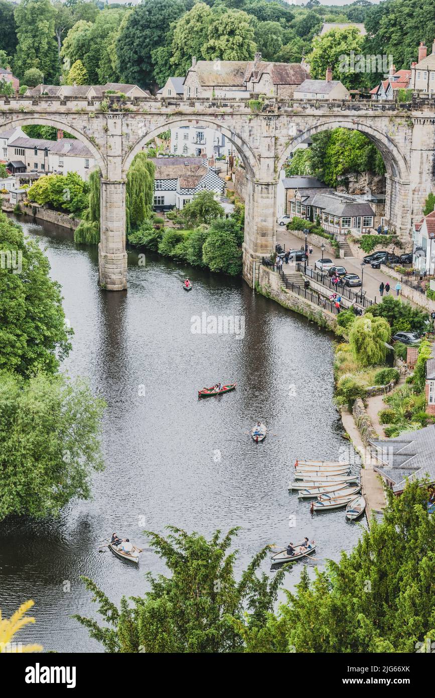 Knaresborough viaduct over the river Nidd Stock Photo - Alamy