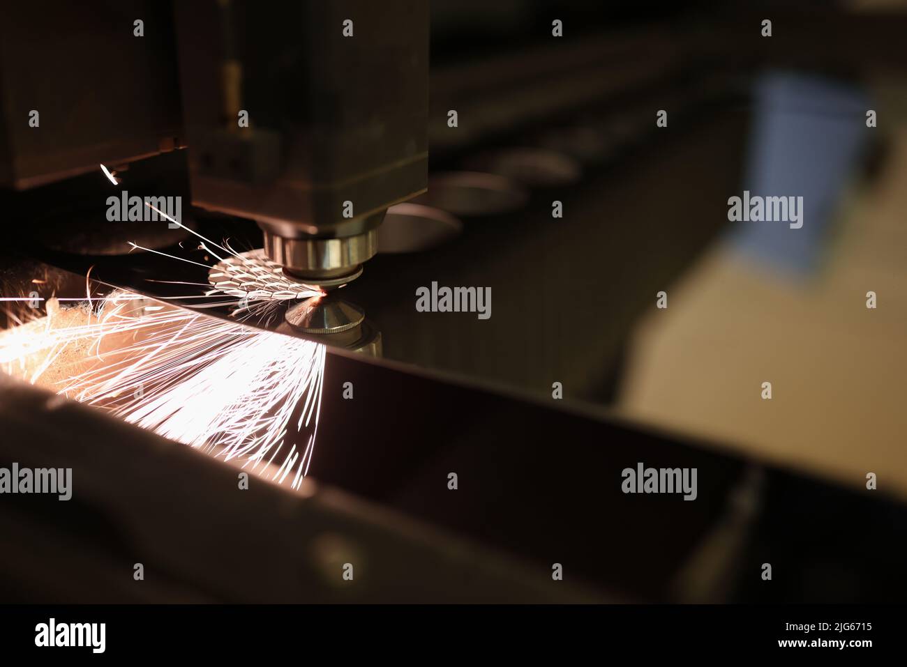 Metal cutting process and fire sparks flying out Stock Photo - Alamy