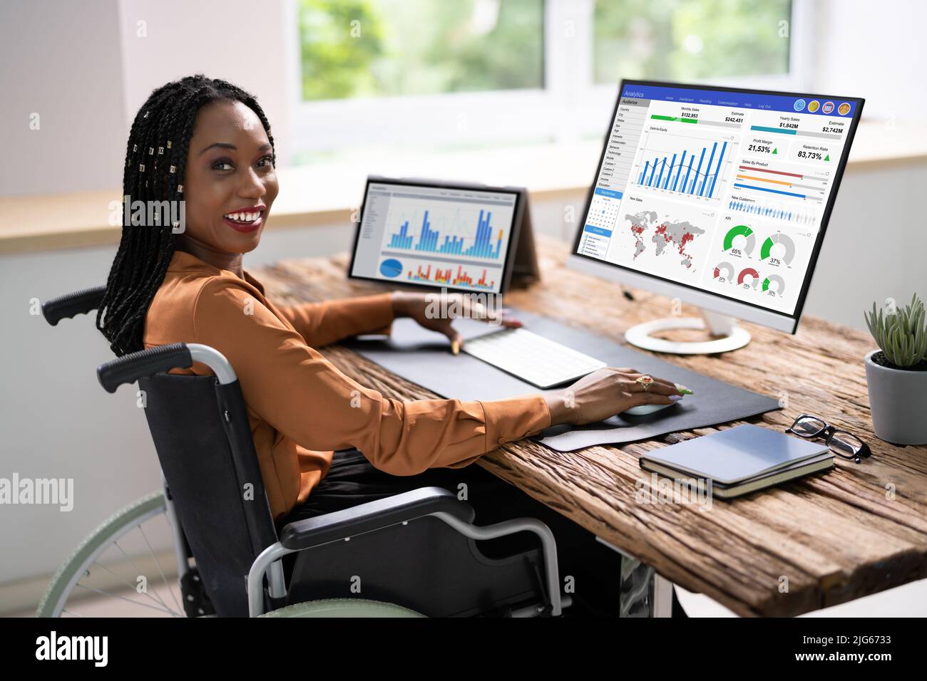 Data Analyst Using Data Analytics KPI Dashboard Stock Photo - Alamy