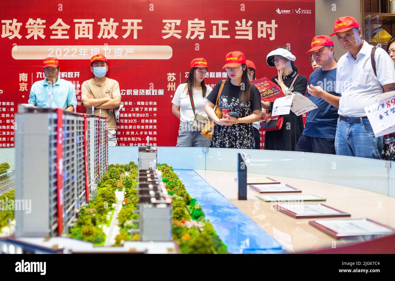 HAIAN, CHINA - JULY 8, 2022 - Residents learn about real estate in ...