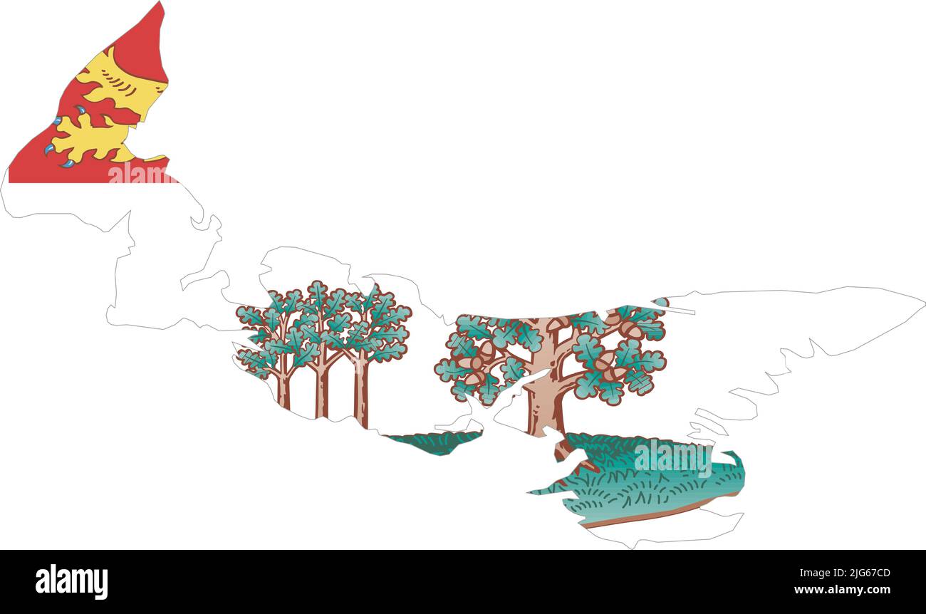 Flat vector administrative flag map of the Canadian province of PRINCE ...