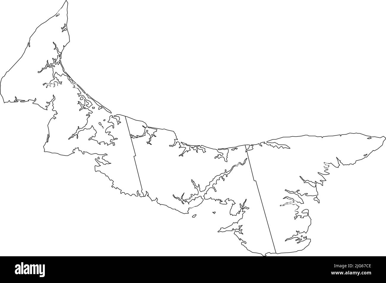 Physical map prince edward island Black and White Stock Photos & Images ...