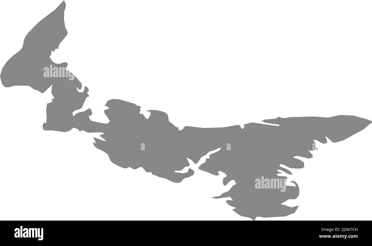 Gray flat blank vector administrative map of the Canadian province of ...